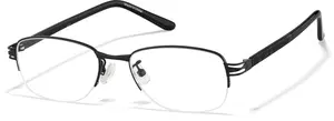 Zenni Oval Mixed Frame Glasses - Black