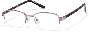 Zenni Oval Mixed Frame Glasses Pink
