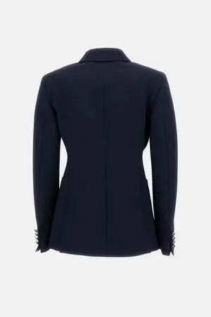 Max Mara Double-breasted Seersucker Blazer - Blue