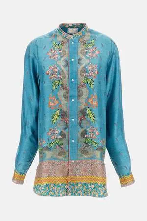 PIERRE-LOUIS MASCIA Silk Floral Paisley Print Shirt - Multicolor