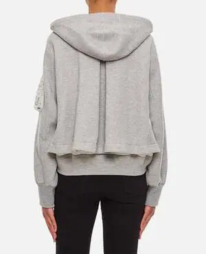 Sacai Sponge Sweat X Nylon Twill Hoodie - Grey