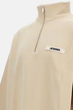 Jacquemus Grosgrain Zip-up Sweatshirt - Beige
