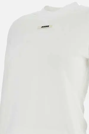 Jacquemus Grosgrain Logo Cropped T-shirt - White