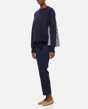 Sacai Pullover With Pleated Back - Blue