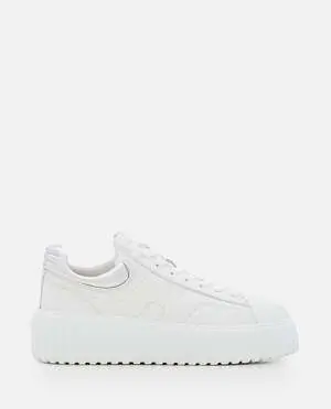 Hogan Laced Sneakers With H-stripes - White