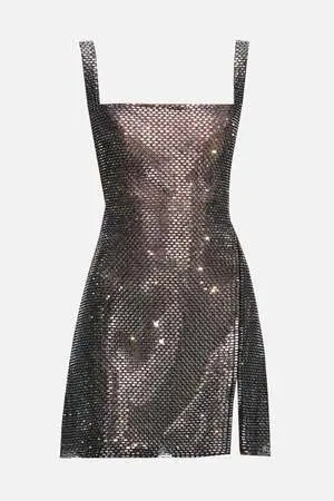 SELF-PORTRAIT Mini Mesh Dress - Multicolor
