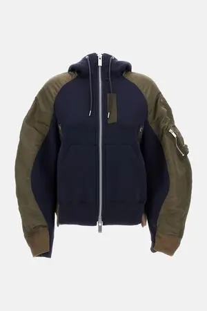 Sacai Zip-up Hooded Sweatshirt - Multicolor