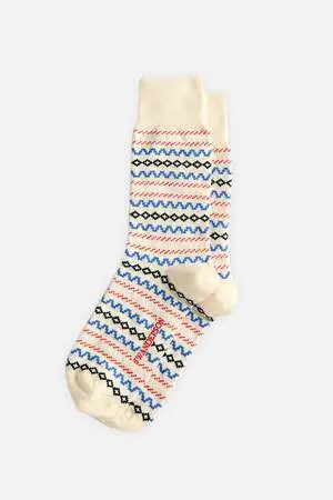 JW Anderson Fair Isle Crew Socks - White