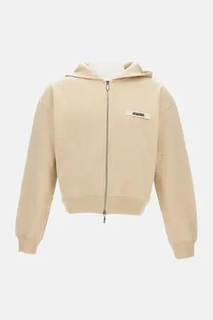 Jacquemus Gros Grain Zip-up Sweatshirt - Beige
