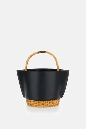 Sacai Raffia And Leather Basket Bag - Multicolor