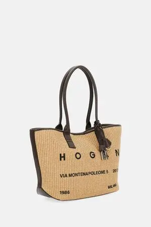 Hogan Raffia Shopping Bag