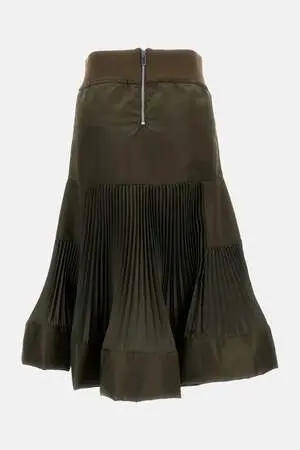 Sacai Nylon Twill Asymmetric Skirt - Verde