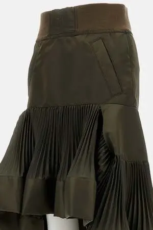 Sacai Nylon Twill Asymmetric Skirt - Verde