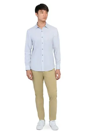 W.R.K Slim Fit Light Grid Check Performance Button-up Shirt - Green