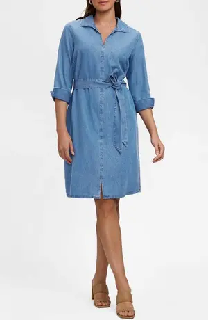 3/4 Sleeve Collared Shirtdresses