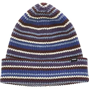VOWELS Striped Wool Blend Beanie - Blue