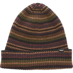 VOWELS Striped Wool Blend Beanie - Brown