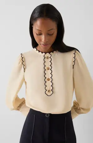 LK BENNETT Jenny Scallop Top