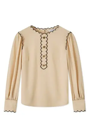 LK BENNETT Jenny Scallop Top