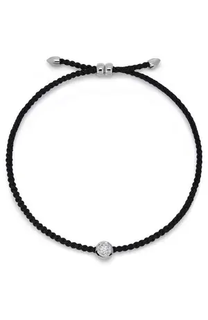 Monica Vinader Lab-grown Diamond Solitaire Cord Bracelet - Silver