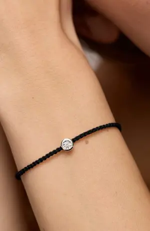 Monica Vinader Lab-grown Diamond Solitaire Cord Bracelet