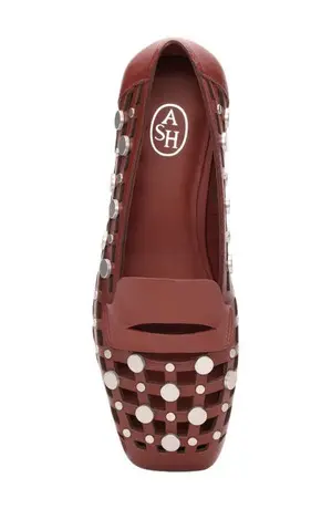 Ash Bali Studded Cutout Loafer - Marsala