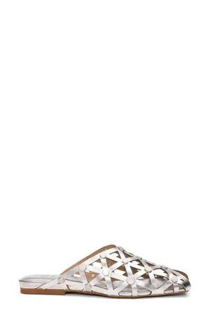 Ash Bone Studded Cutout Slide Sandal - Silver