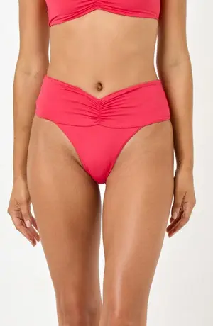 L*Space Bardot Ruched Bikini Bottom - Pout