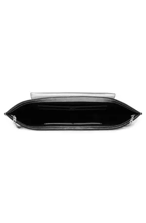 BEHNO Nadia Leather Clutch - Silver