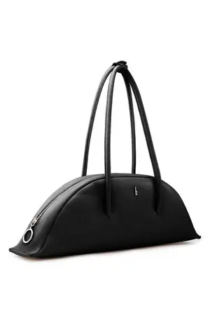 BEHNO Laverne Leather Bowler Bag - Black