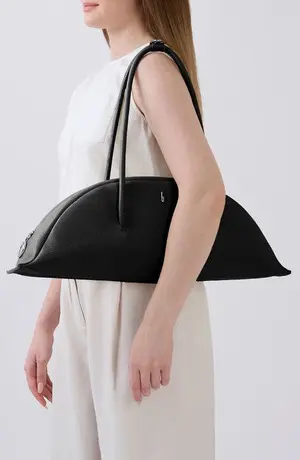 BEHNO Laverne Leather Bowler Bag - Black