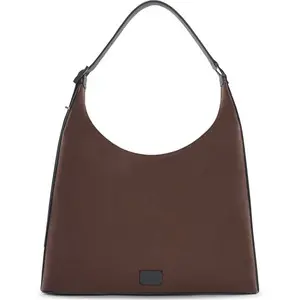 BEHNO Canvas Shoulder Bag - Cacao/black