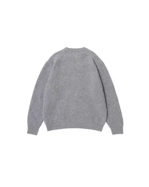 VOWELS Baby Alpaca Crewneck Sweater - Light Grey