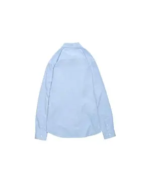 VOWELS Cashmere Button Down Shirt - Light Blue