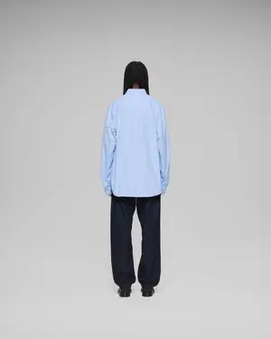 VOWELS Cashmere Button Down Shirt - Light Blue