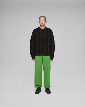 VOWELS Tessellated Merino Wool Sweater - Green