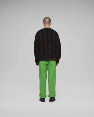 VOWELS Tessellated Merino Wool Sweater - Green