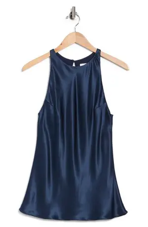 REFORMATION Saskia Silk Tank Top - Midnight