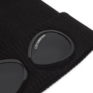 C.P. COMPANY Cotton Goggle Beanie - Black