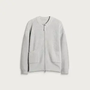 FRIZMWORKS Wool Deck Zip Cardigan - Light Gray