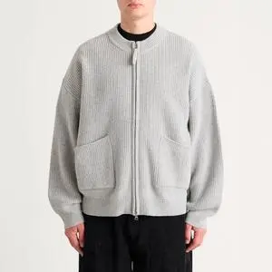 FRIZMWORKS Wool Deck Zip Cardigan - Light Gray