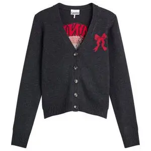 Ganni V Neck Cardigans For Women
