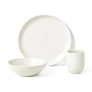 GHARYAN STONEWARE Gourmet Breakfast Dishes - Matte White