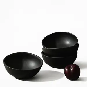 GHARYAN STONEWARE Organic Shaped Dinnerware Dadasi - Matte Black