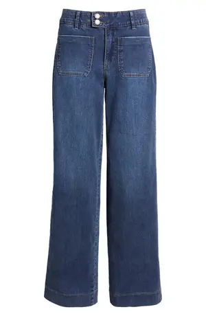Wit & Wisdom Patch Pocket High Waist Wide Leg Jeans