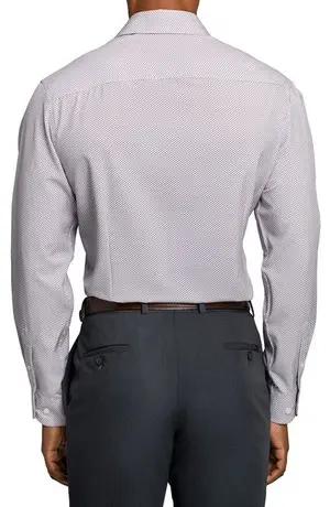 W.R.K Slim Fit Tile Print Performance Dress Shirt - Khaki