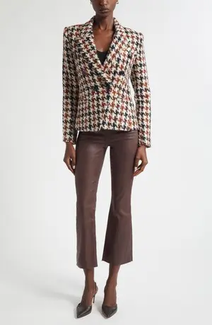 L'Agence Marie Houndstooth Double-breasted Blazer