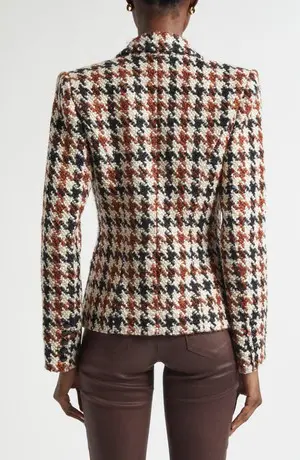 L'Agence Marie Houndstooth Double-breasted Blazer