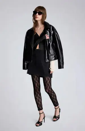 KENNETH COLE COLLECTION Crop Sheer Saddle Shoulder Cardigan