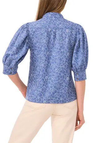 CECE DUPRAZ Daisy Puff Sleeve Button-up Shirt